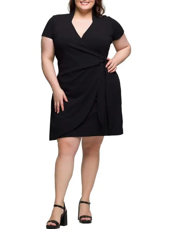 24SEVEN COMFORT APPAREL Wrap Dress - Black