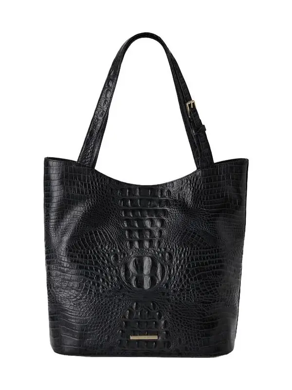 Brahmin Croc Embossed Leather Brayden Tote - Black Alden Road