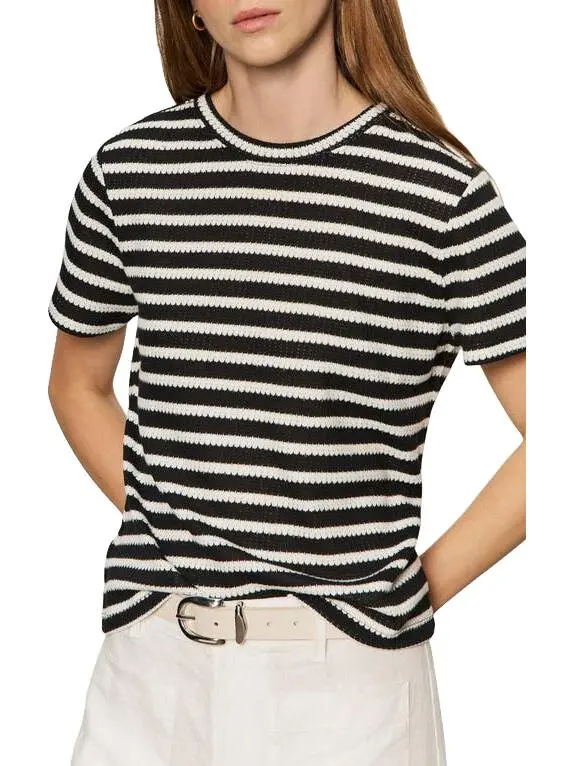 Sanctuary Perfect Texture Stripe Tee - Black/chalk Stripe