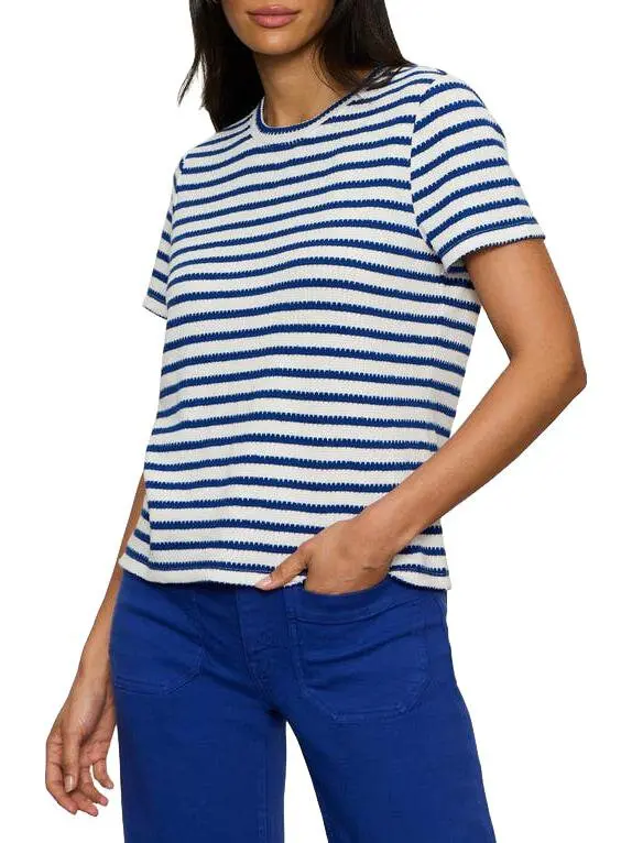 Sanctuary Perfect Texture Stripe Tee - Riviera Stripe Blue