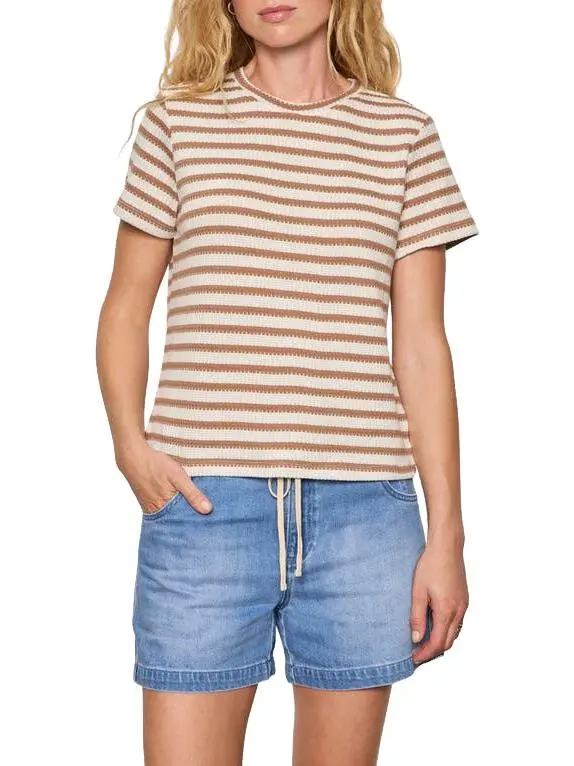 Sanctuary Perfect Texture Stripe Tee - Valle Stripe Beige