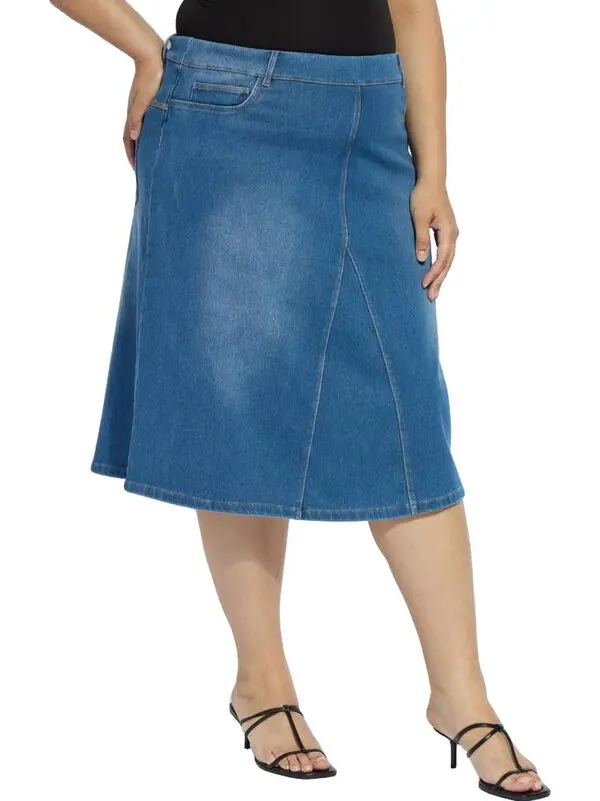 Lyssé Essentials Bella Denim Skirt - Mid Wash