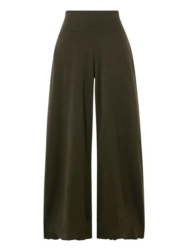 Stella McCartney Wool Wide-leg Pants - Green