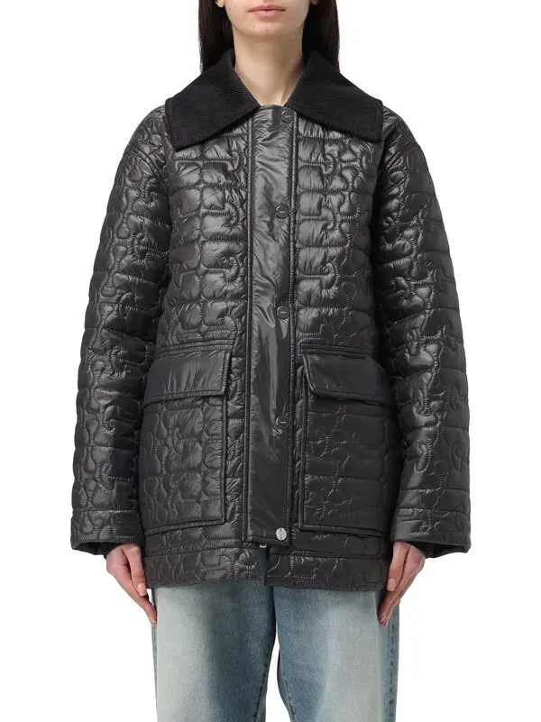 GANNI Quilted Jacket - Charcoal