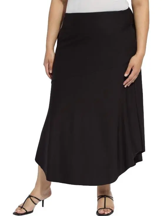 Lyssé Essentials A-line Ponte Midi Skirt - Black