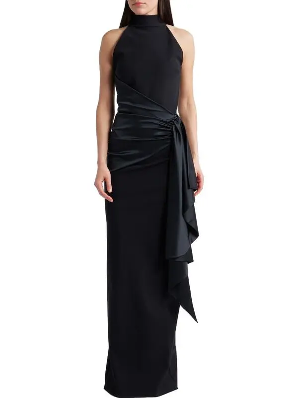Chiara Boni La Petite Robe Gudairi Column Gown - Black
