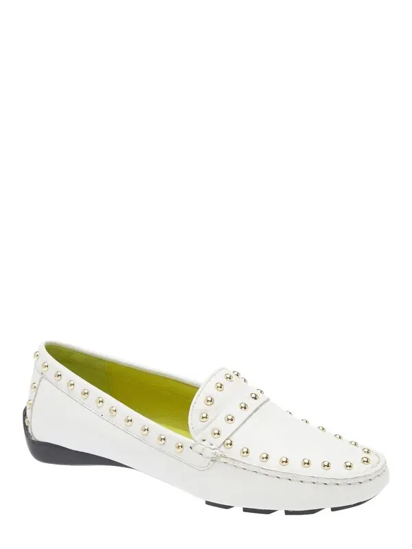 Robert Zur Dittany Studded Driving Loafer - White