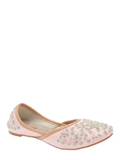FUCHSIA Embellished Jutti Flat - Pink