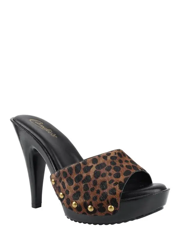 CANDIE'S Calf Hair Platform Sandal - Brown Cheetah