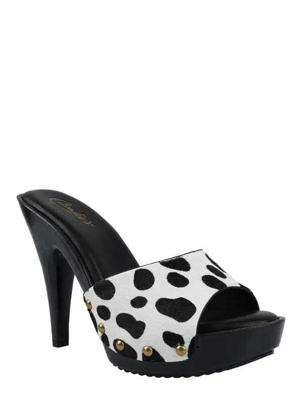 CANDIE'S Calf Hair Platform Sandal - Dalmation