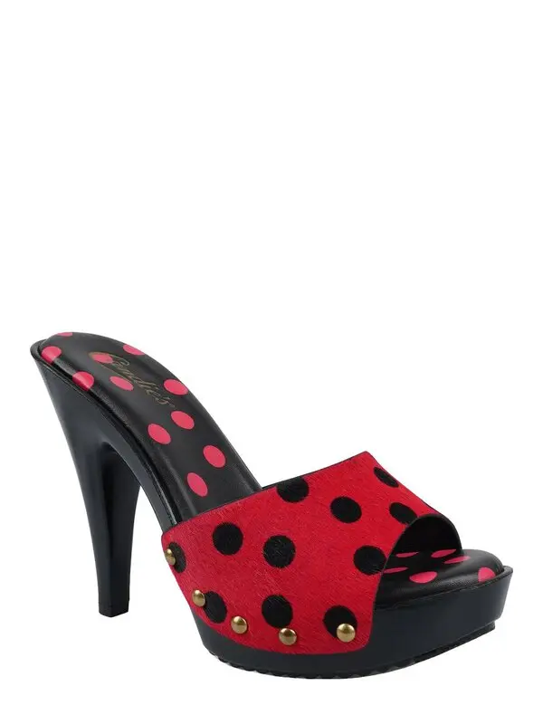 CANDIE'S Calf Hair Platform Sandal - Red Lady Bug