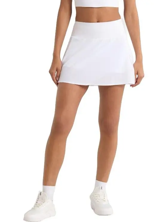 Zella High Waist Pleated Skort With Built-in Shorts - White