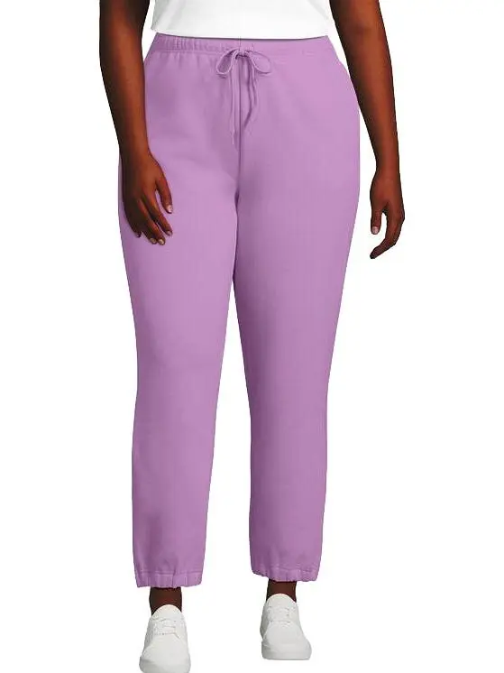 LANDS' END High-rise Fleece Jogger Pants - Wild Lilac