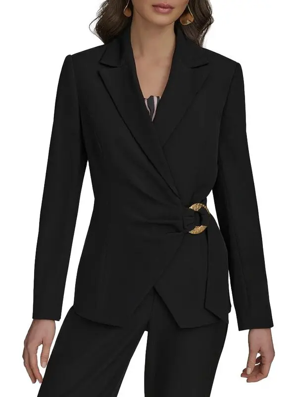 Donna Karan New York Hardware Side Tie Blazer - Black