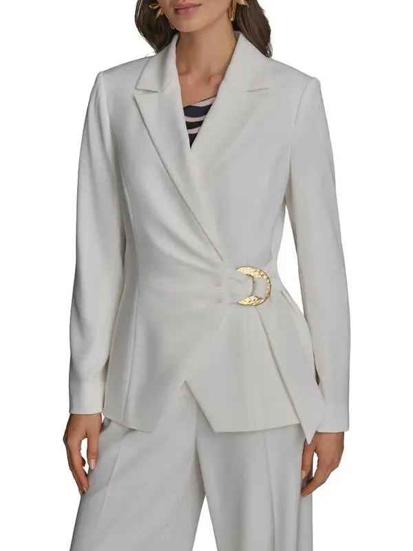 Donna Karan New York Hardware Side Tie Blazer - Cream