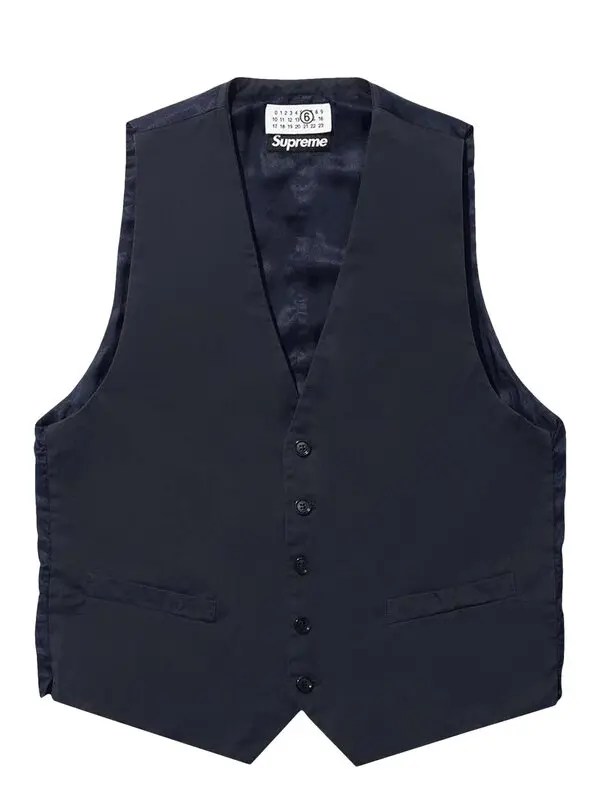 Supreme X Mm6 Maison Margiela Washed Cotton Suit Vest - Blue