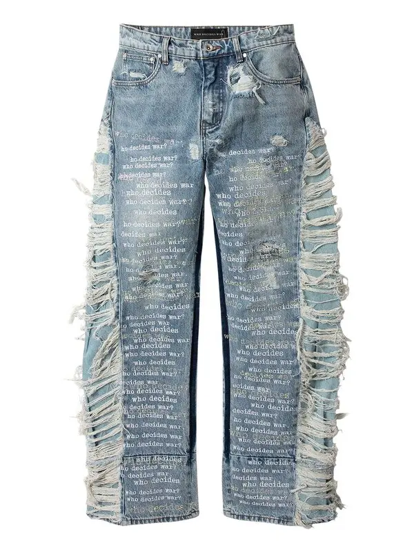 WHO DECIDES WAR BY EV BRAVADO Ultra Flare Scripture Denim - Blue