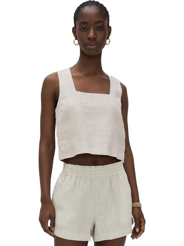 Rails Akira Linen Top - Heathered Flax