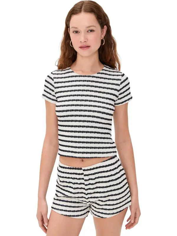 LE BOP Eloise Striped Tee - Navy/white