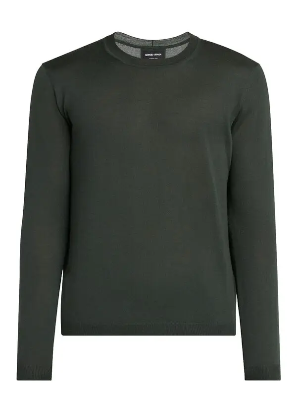 Giorgio Armani Cashmere Knit Crewneck Sweater - Solid Black