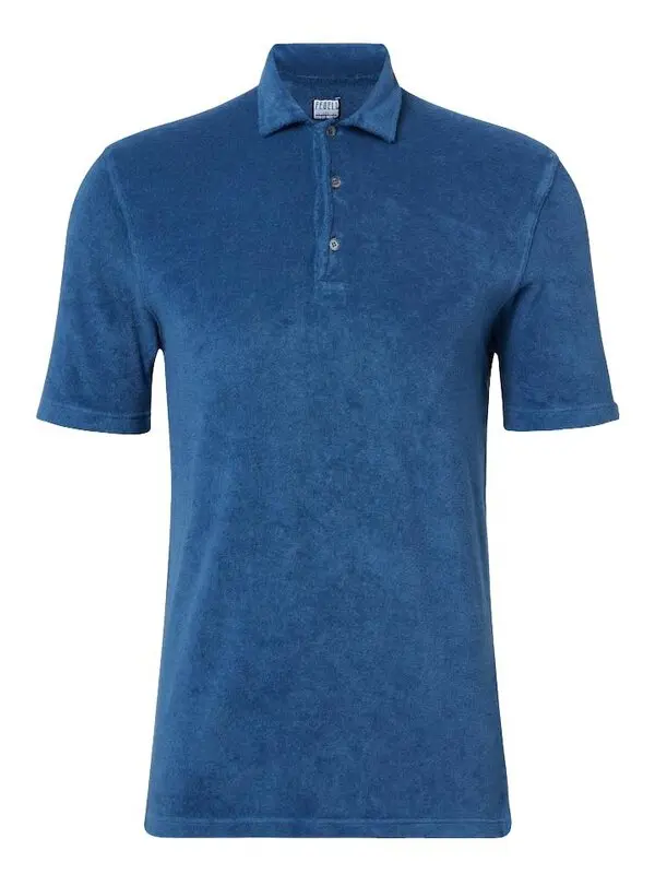Fedeli Mondial Cotton Terry Polo Shirt - Blue