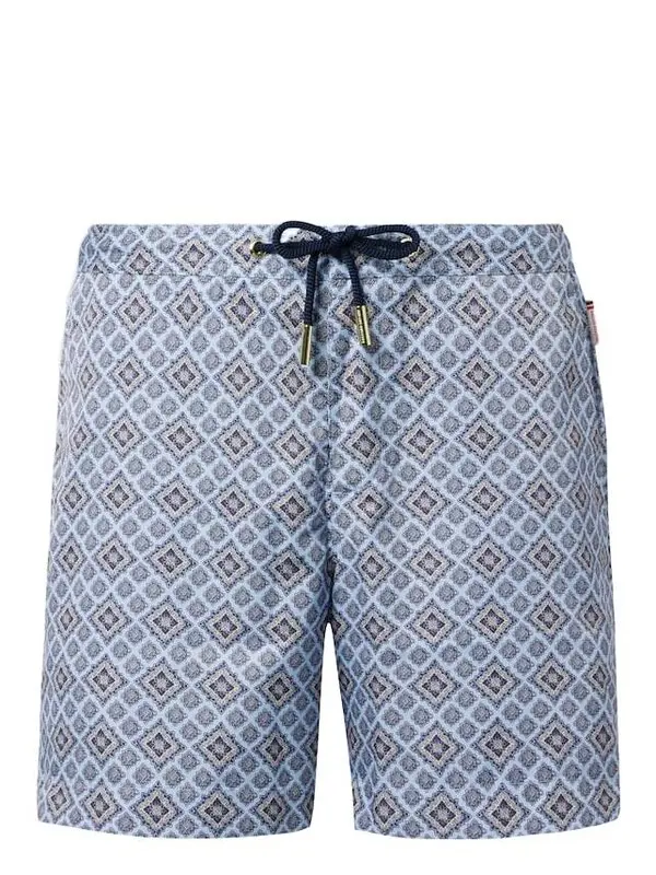 Orlebar Brown Bulldog Drawcord Printed Swim Trunks - Blue
