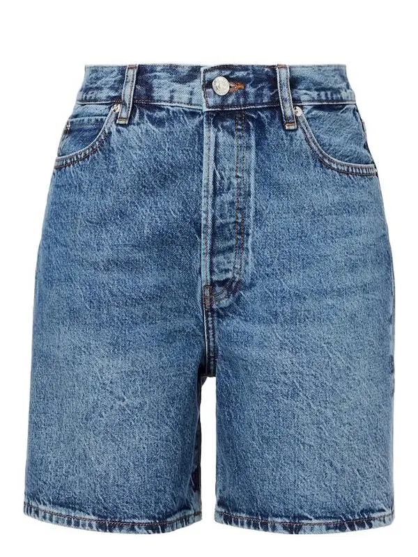FRAME High-rise Denim Shorts - Blue