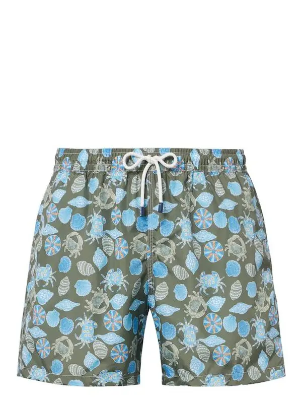 Fedeli Madeira Printed Swim Trunks - Green