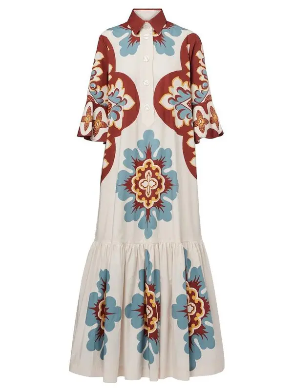 La DoubleJ Artemis Printed Cotton Shirtdress - Multicoloured