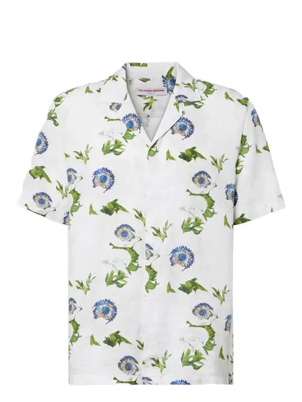 Orlebar Brown Maitan Floral Linen Bowling Shirt - Multicoloured