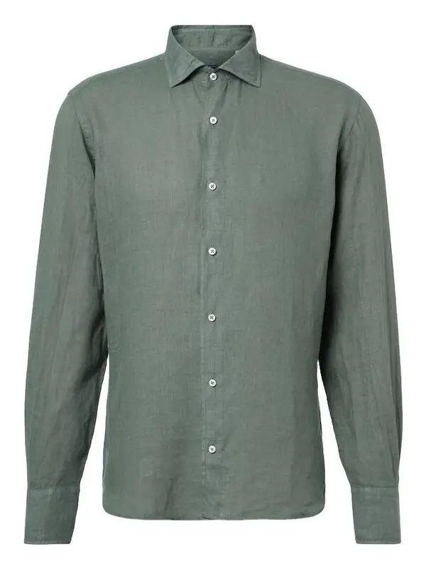 Fedeli Nick Linen Shirt - Green