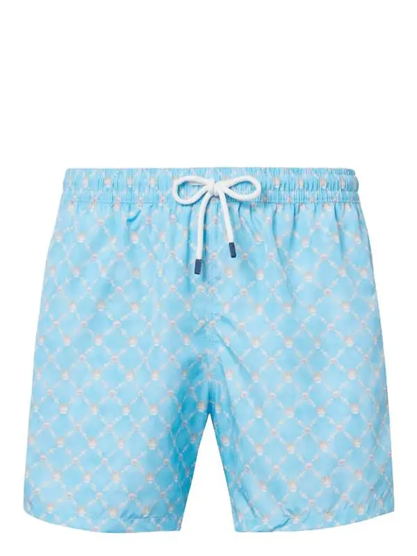 Fedeli Madeira Printed Swim Trunks - Blue