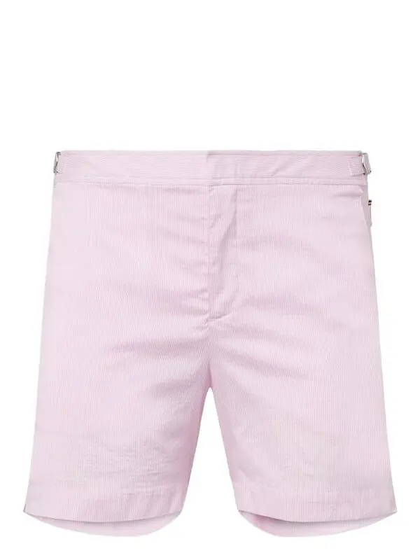 Orlebar Brown Bulldog Seersucker Swim Trunks - Pink