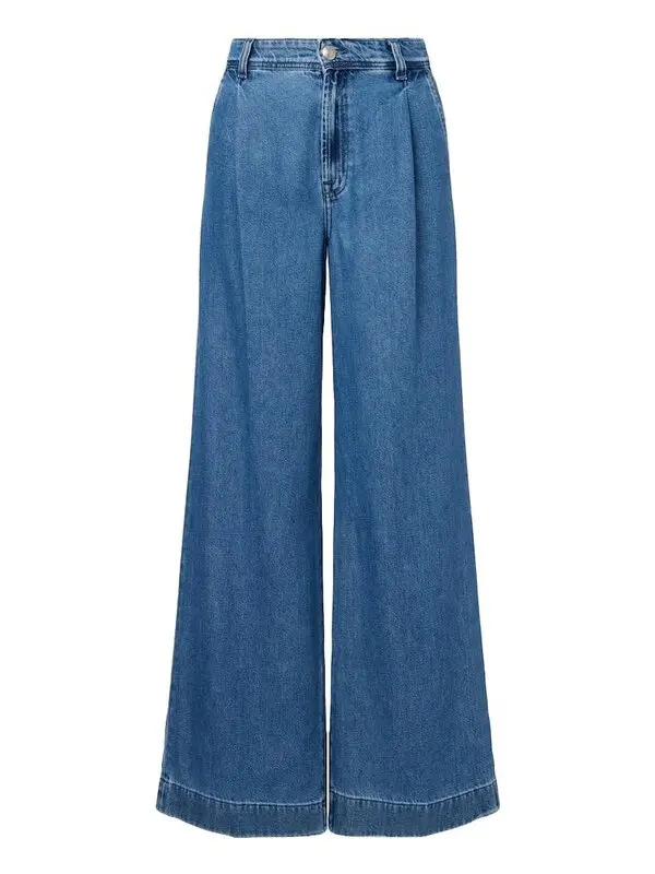 7 For All Mankind Pleated Wide-leg Jeans - Blue