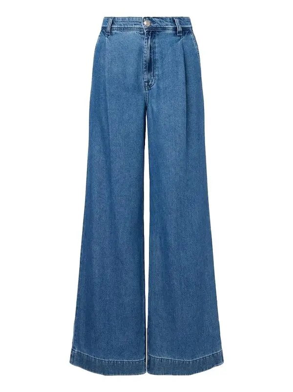 7 For All Mankind Pleated Wide-leg Jeans - Blue