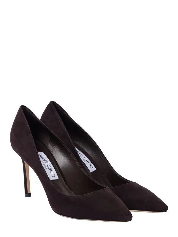 JIMMY CHOO Romy 85 Suede Pumps - Brown