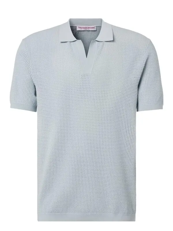Orlebar Brown Roddy Knit Polo Shirt - Grey