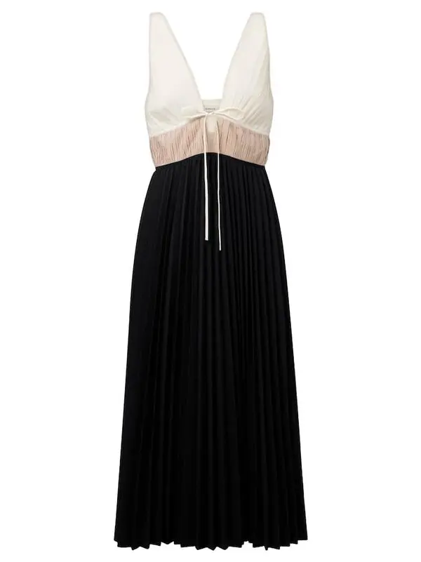 Simkhai Stephanie Pleated Poplin Midi Dress - Multicoloured