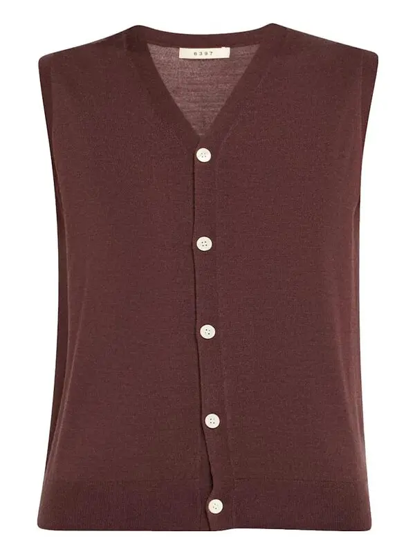 6397 Wool-cashmere Button-front Vest - Espresso