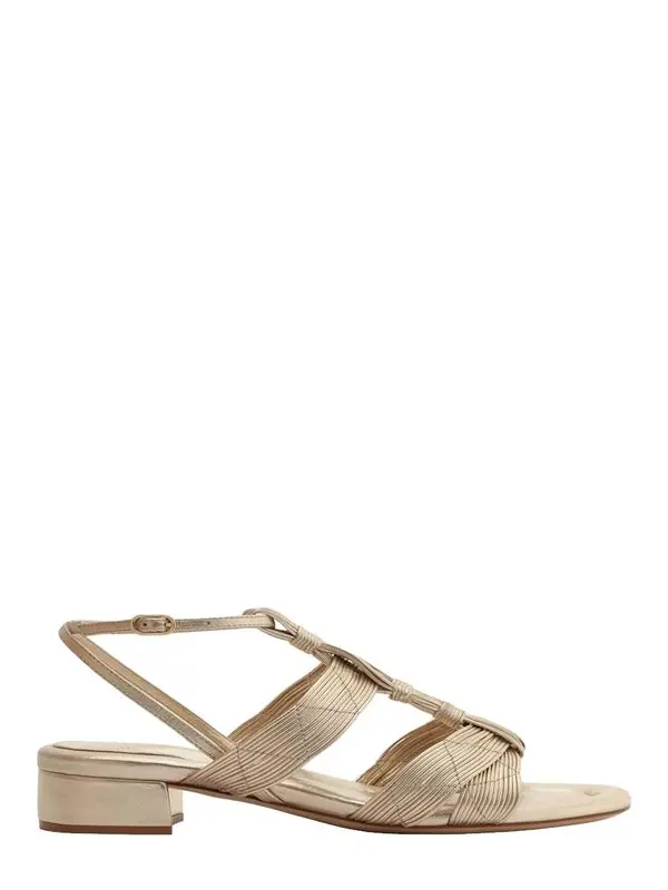 ALEXANDRE BIRMAN Olga Metallic Leather Strappy Sandals - Golden