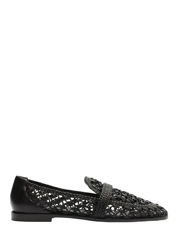 ALEXANDRE BIRMAN Jane Woven Leather Loafers - Black