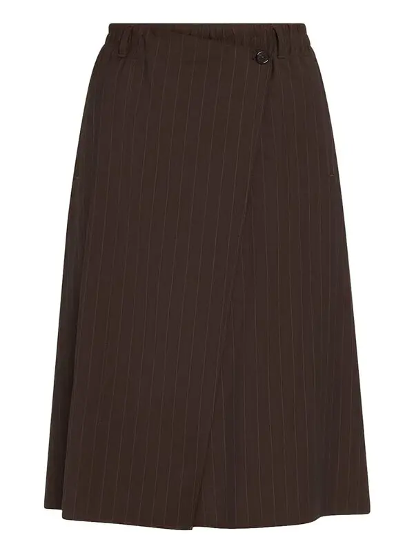 6397 Pinstripe Wrap Shorts - Espresso