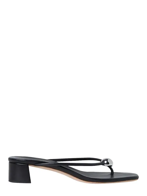 LOEFFLER RANDALL Odessa Leather Heeled Mules - Black