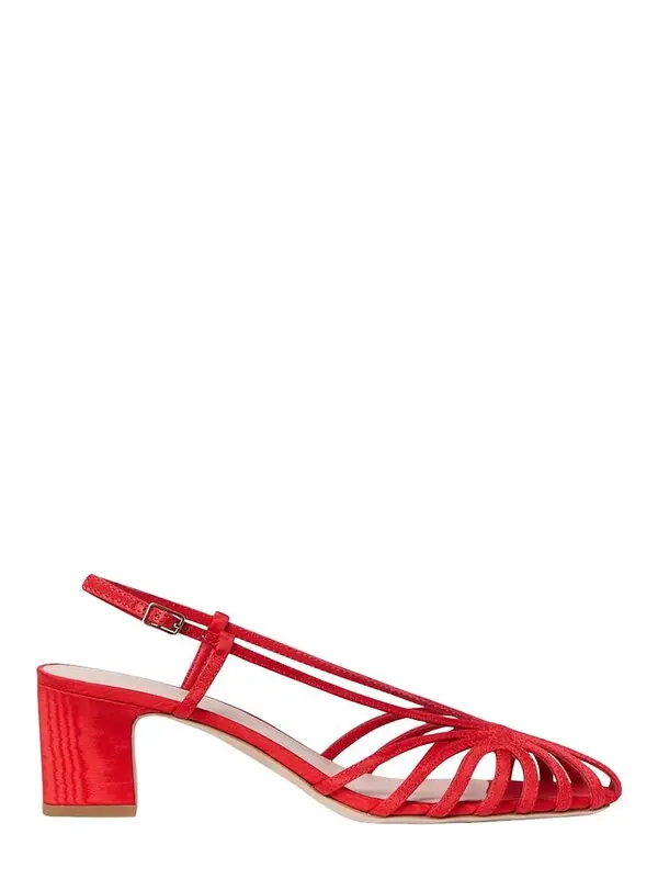 LOEFFLER RANDALL Priscilla Lattice Sling-back Block-heel Sandals - Red