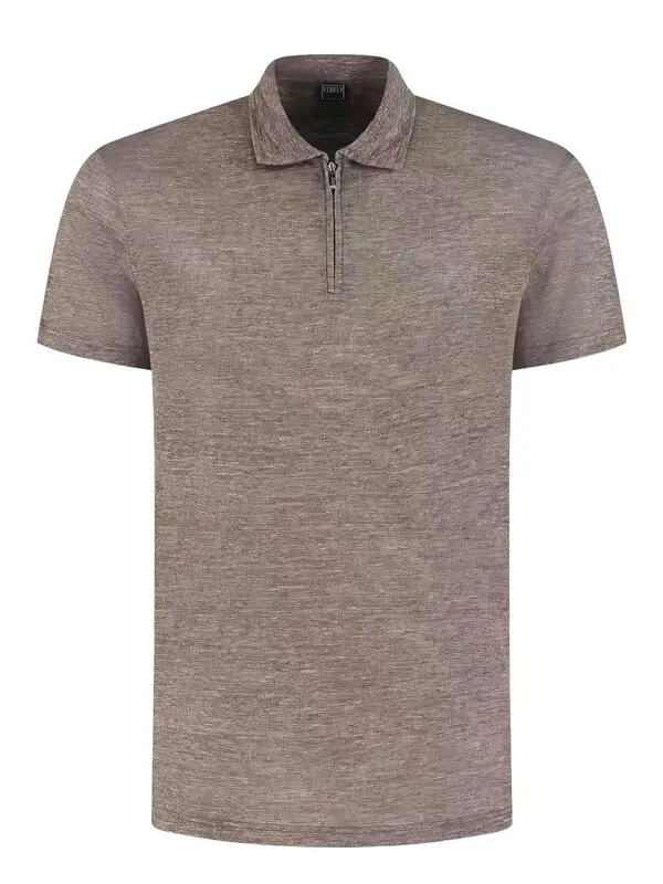 Fedeli Short-sleeve Polo Shirt - Brown