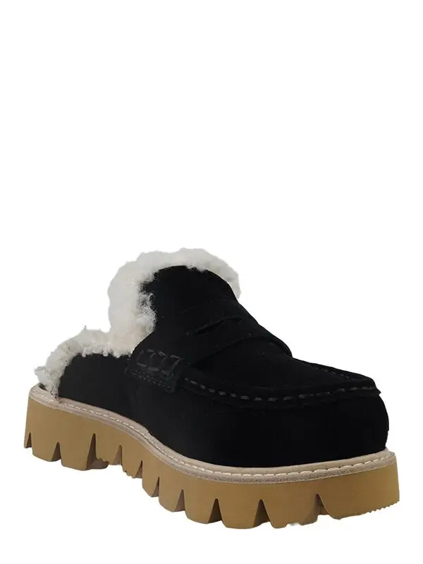 NATIONAL COMFORT Leesa Faux Shearling Lined Clog By - Black