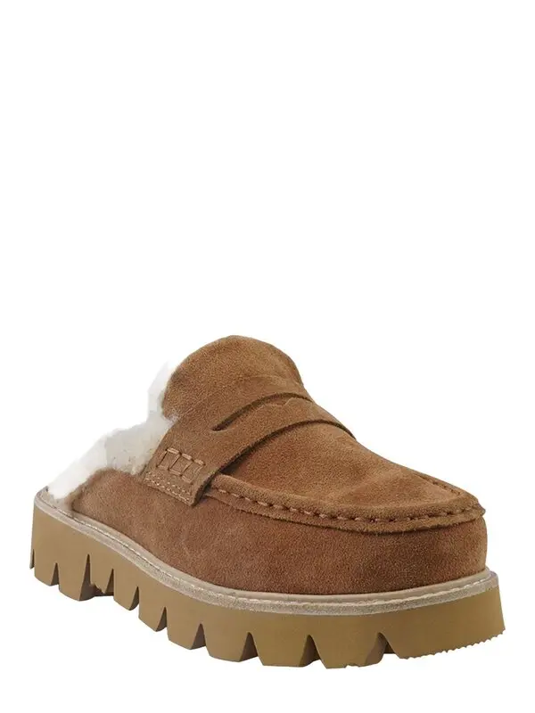 NATIONAL COMFORT Leesa Faux Shearling Lined Clog By - Tan