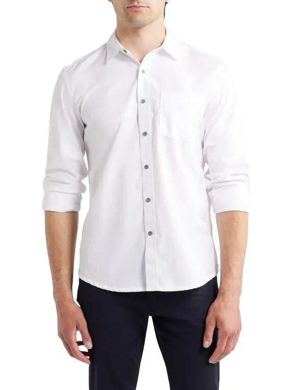 W.R.K Hudson Reworked Slim Fit Solid Cotton Button-up Shirt - White