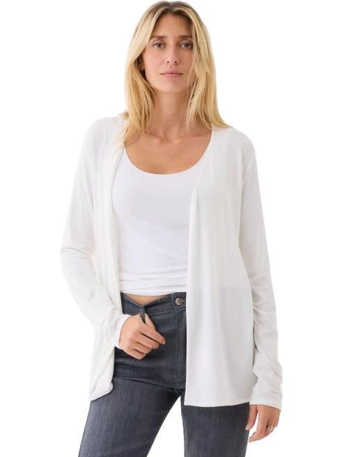 Majestic Filatures Soft Touch Open Cardigan - Blanc