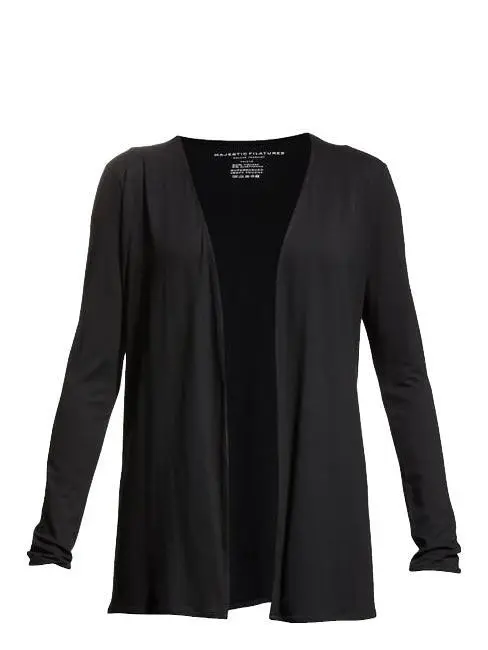 Majestic Filatures Soft Touch Open Cardigan - Noir